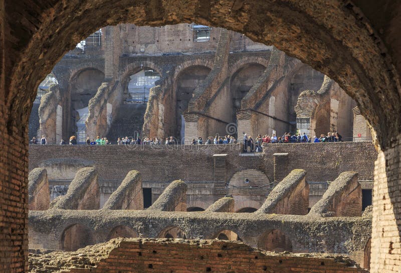Inside view of Colosseum editorial stock image. Image of green - 77970194
