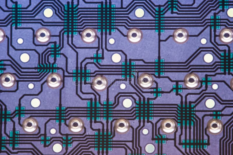 Inside View of Computer Keyboard Electronic Circuit and Buttons Stock ...