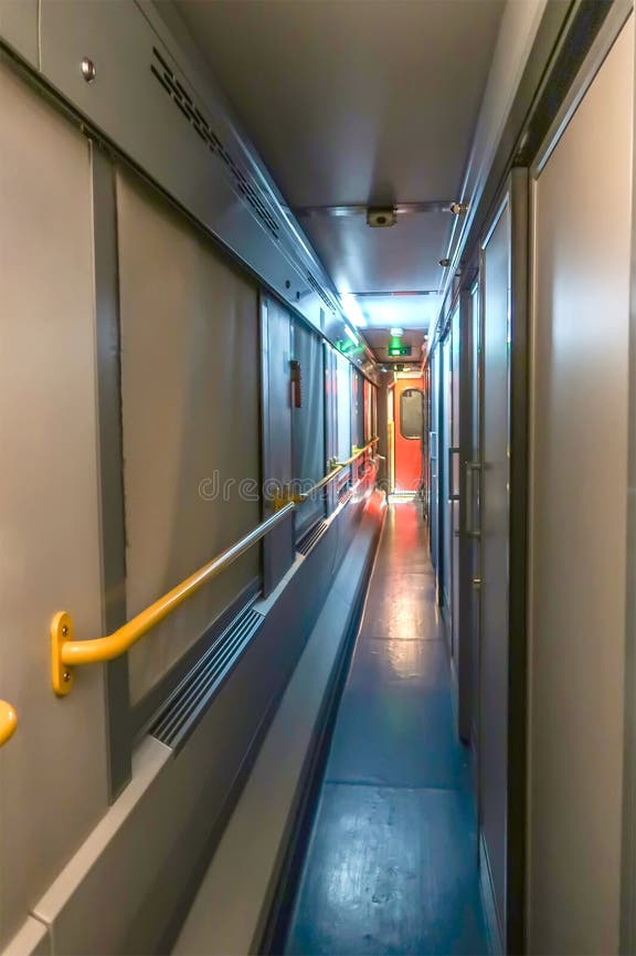 Inside View of Corridor Coach Wagon of a Train Stock Image - Image of ...