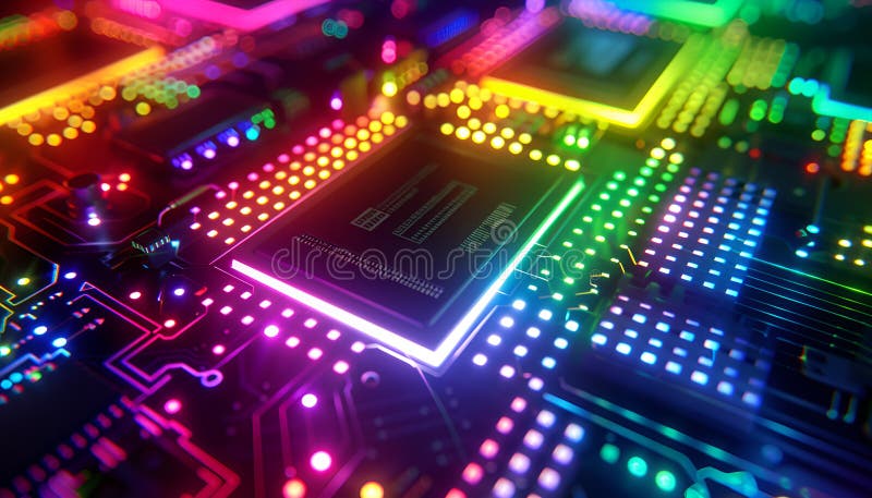 Inside View of Custom Colorful Illuminated Bright Rainbow RGB LED ...