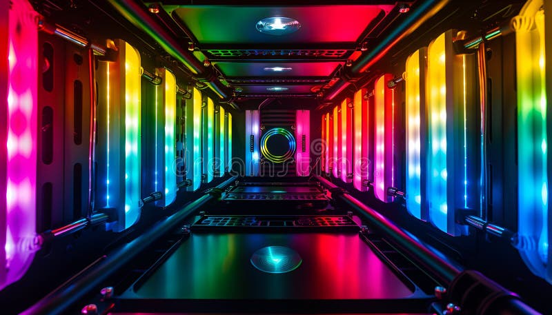 Inside View of Custom Colorful Illuminated Bright Rainbow RGB LED ...
