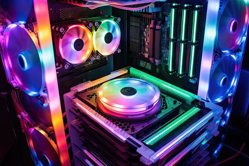 Inside View Custom Colorful Illuminated Bright Rainbow RGB LED Gaming ...