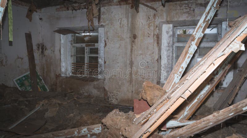 Inside View of a Deserted Run Down Building Stock Photo - Image of ...