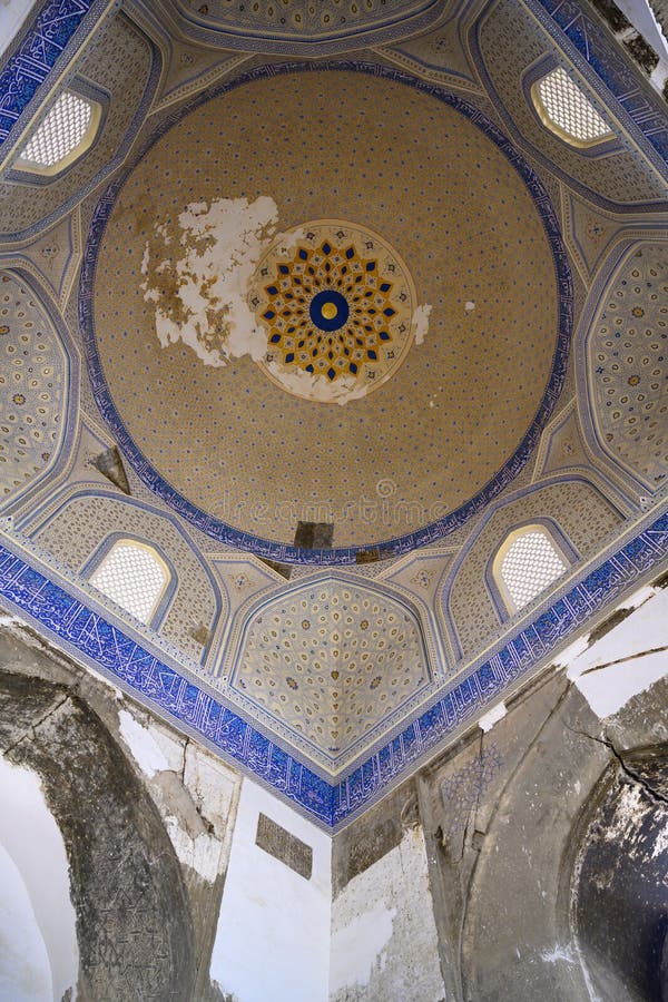 An Inside View of the Dome with Not yet Restored Golden-and-blue ...