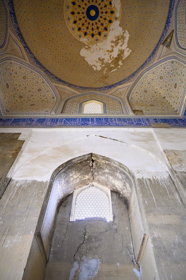 An Inside View of the Dome with Not yet Restored Golden-and-blue ...