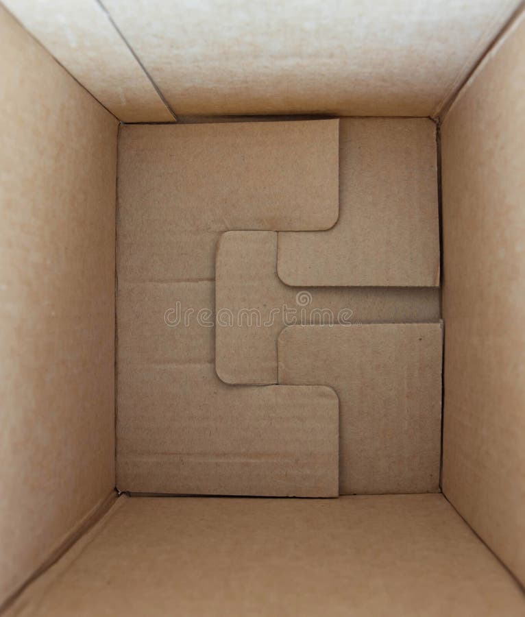 Inside View of Empty Brown Cardboard Box Stock Photo - Image of ...