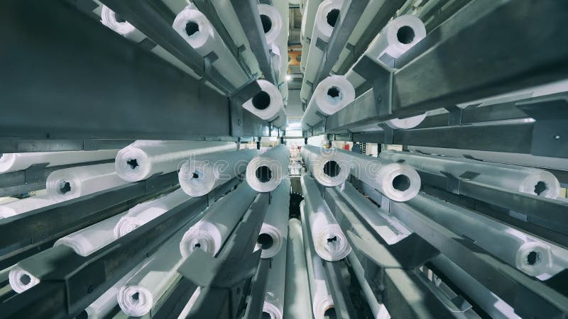 Big Paper Rolls Stored in a Warehouse Stock Footage - Video of machine ...