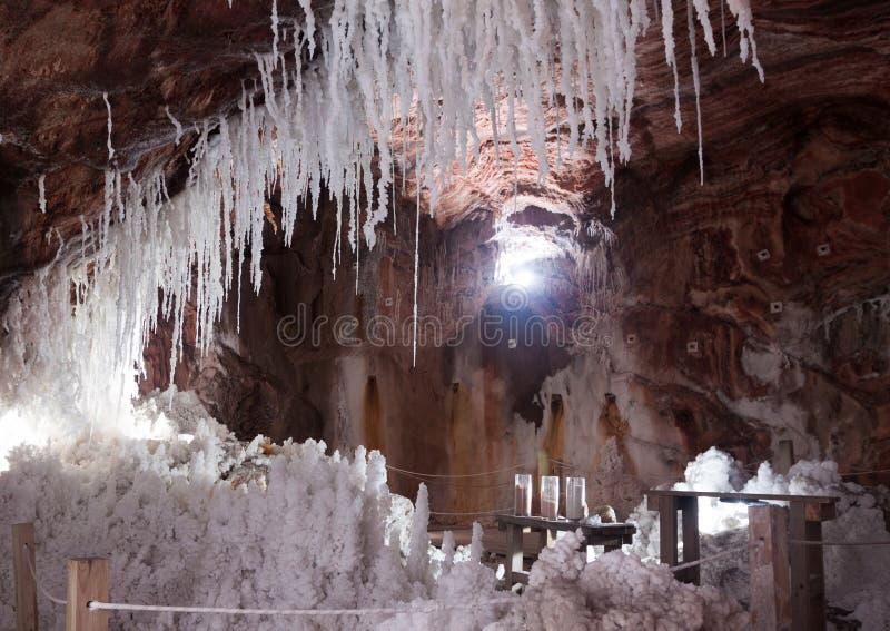 Inside View of Grotto at Salt Cave Stock Image - Image of crystal ...