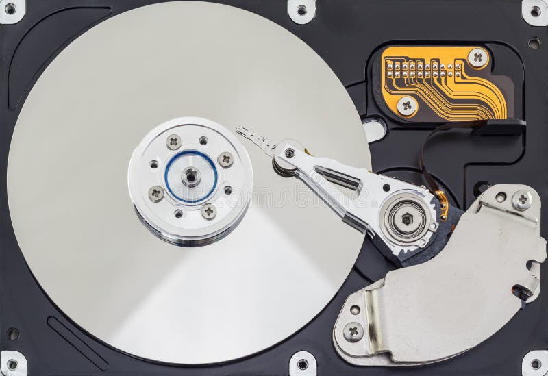 Inside View of Hard Disk Computer Stock Image - Image of media, circle ...