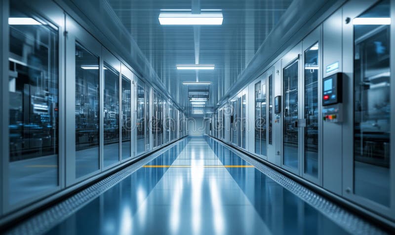 Inside View of a High-tech Microchip Manufacturing Facility, Technology, Semiconductor, Factory ...