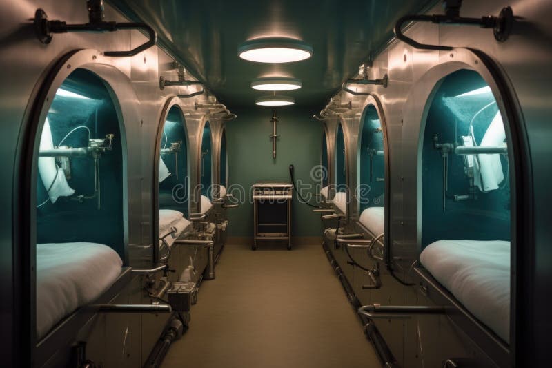 Inside View of a Hyperbaric Chamber with Soft Lighting Stock ...