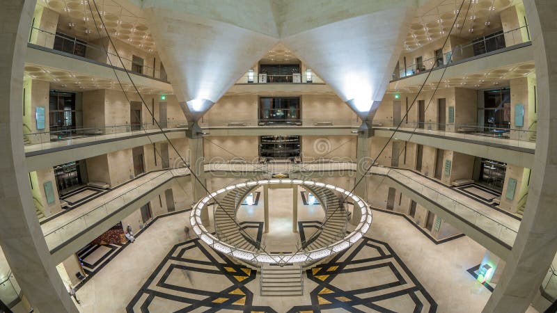 Inside View of the Iconic Museum of Islamic Art Building Timelapse ...