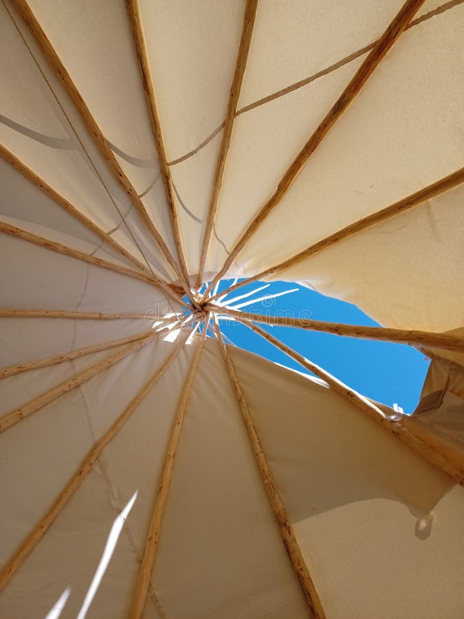 Inside View of a Indian Style Teepee Stock Photo - Image of decoration ...