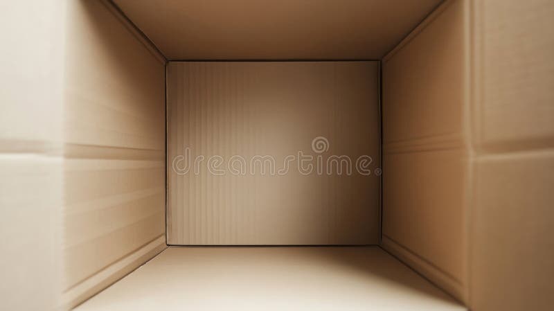 Inside View of a Large Empty Brown Cardboard Box, Looking Like a Small ...