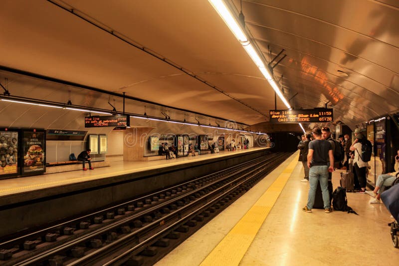 Inside the subway editorial stock photo. Image of portuguese - 392654063