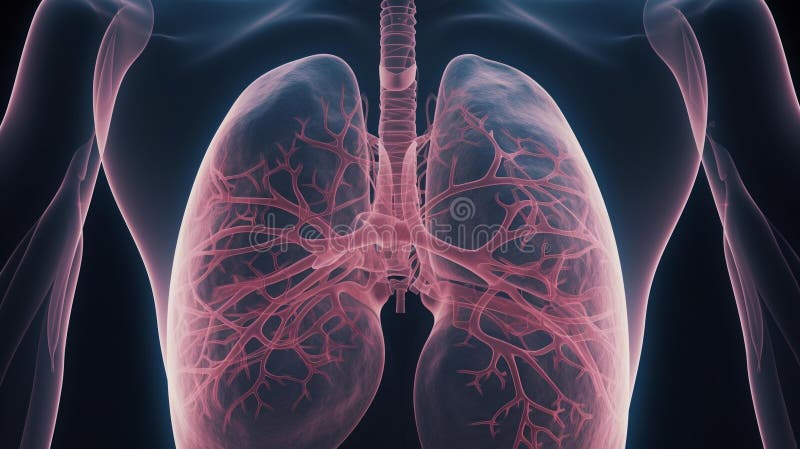 Inside View of Lungs Human Organs Medical Generative Ai Stock ...