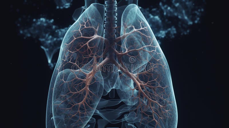 Inside View of Lungs Human Organs Medical Generative Ai Stock ...