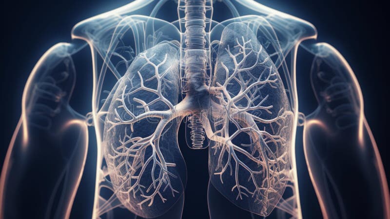 Inside View of Lungs Human Organs Medical Generative Ai Stock ...