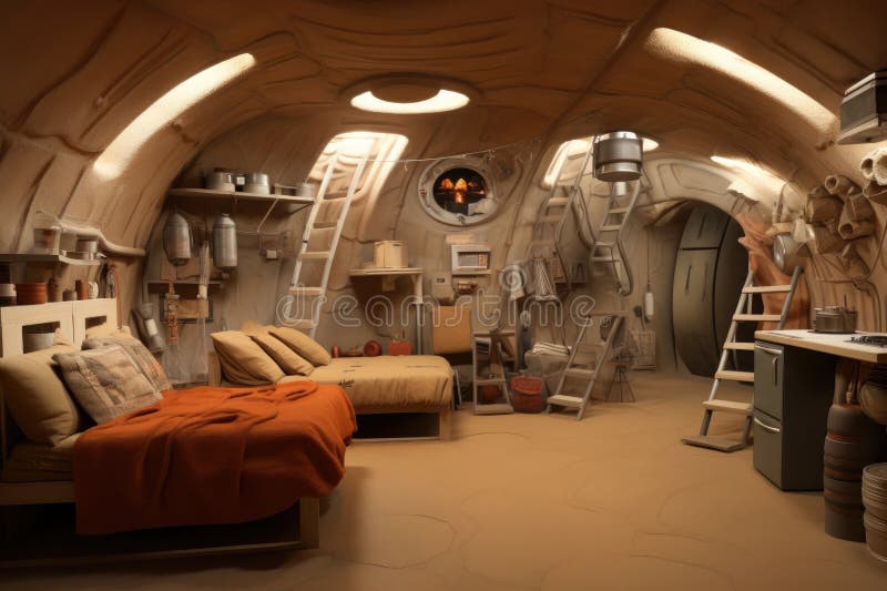 Inside View of Mars Habitat Living Quarters Stock Image - Image of ...