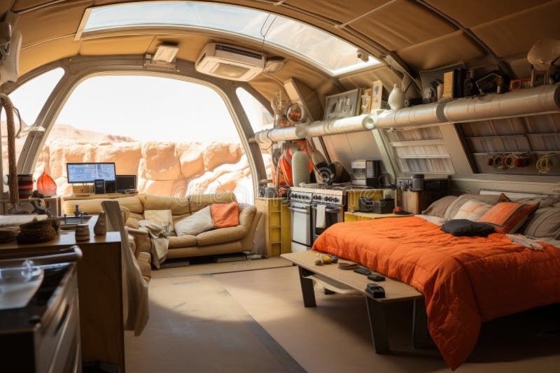 Inside View of Mars Habitat Living Quarters Stock Illustration ...