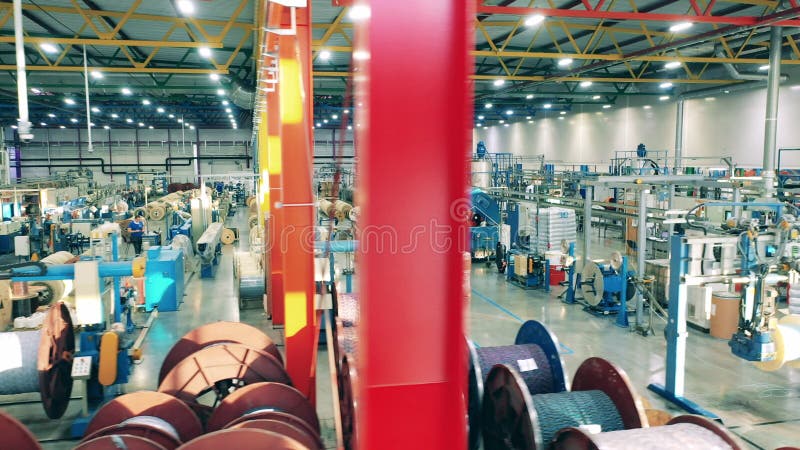 Inside View of a Massive Cable Plant in Daylight Stock Footage - Video ...