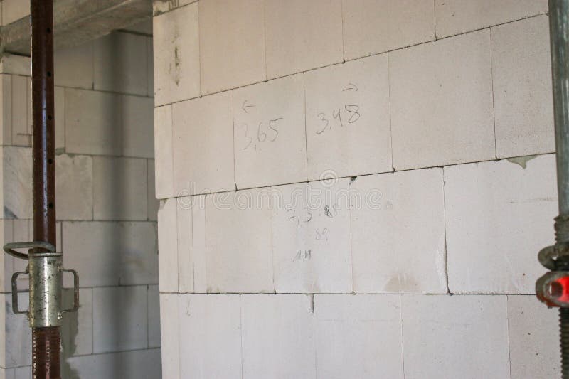 Inside View of a New Building with White Stone Walls Concrete and ...