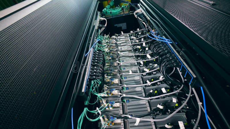 Open Server Unit Located in the Datacenter Stock Video - Video of ...