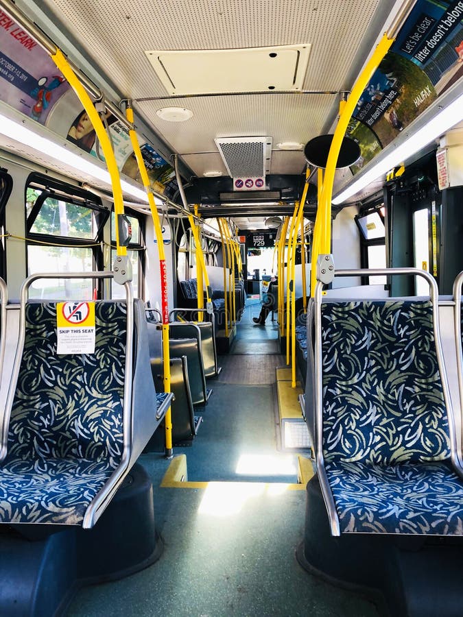 Inside View of Public Transit Bus in Halifax Canada. Stock Image ...
