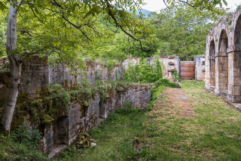 Inside View of an Old Monastery, Made of Stone and without a Roof ...