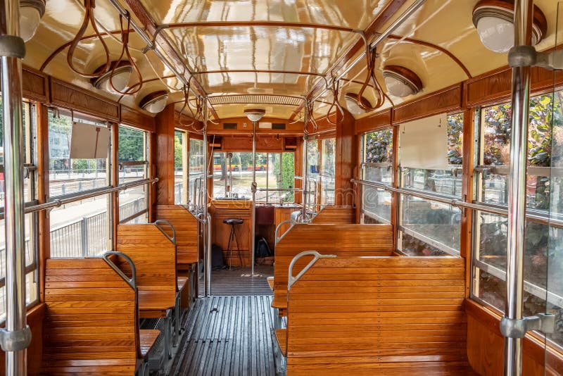 Inside a tram stock photo. Image of railroad, seat, modern - 14965668