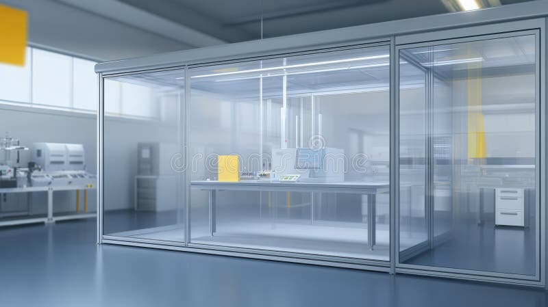 An Inside View of a Safety Enclosure Around a Manufacturing Workstation ...