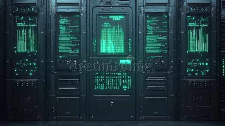 The Inside View of a Sci-fi Pilot Cabin, with a Close-up of the Control ...