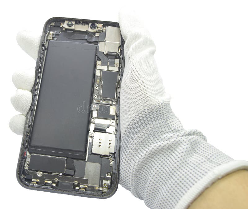 An Inside View of a Smartphone Disassembled by a Technician Stock Image ...