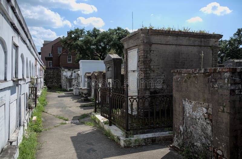 Inside View of the St. Louis Cemetery with Many Old Tombs Graves ...