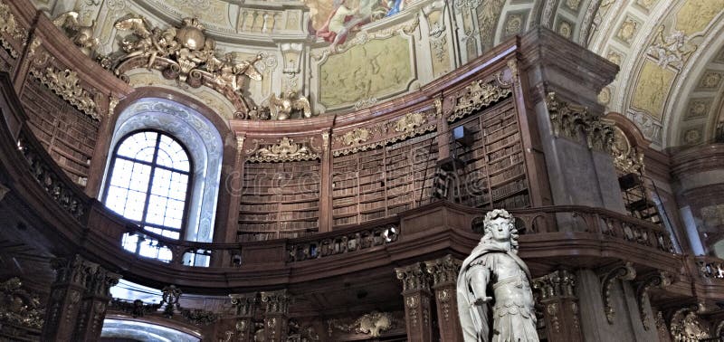 Inside View of the State Hall of National Library Vienna, Austria ...