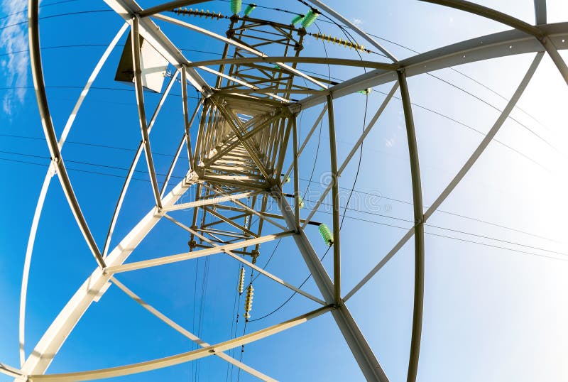 Inside View of the Structure Under Power Transmission Tower Stock Image ...