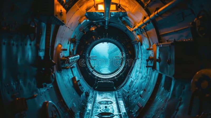 Inside View of a Submarine with Equipment and Machinery Stock Image ...