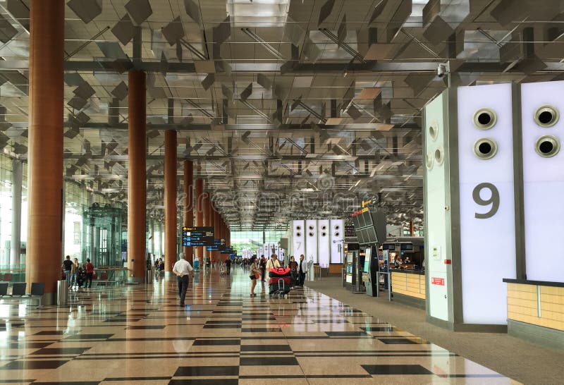 Inside View of Terminal 3 at Changi Airport in Singapore Editorial ...