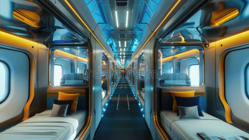 Inside View of a Train Car with Two Comfortable Beds Stock Video ...