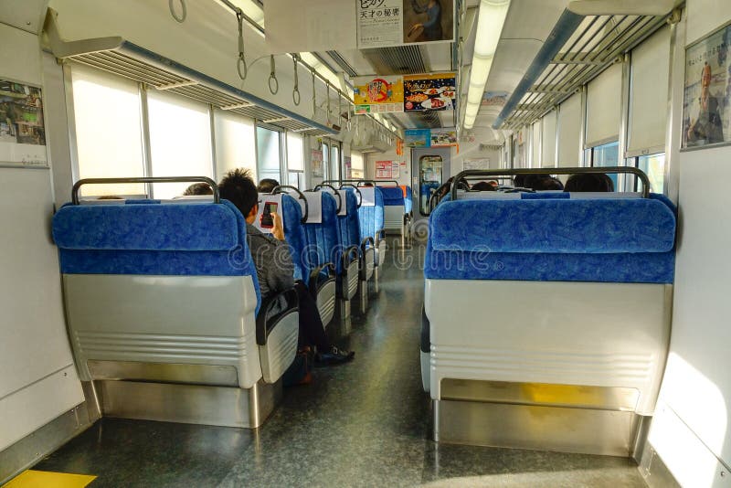 Inside View of the Train in Maibara, Japan Editorial Photography ...