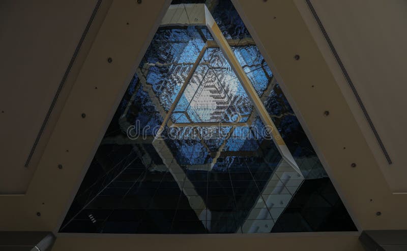 Inside View of a Triangular Building Stock Photo - Image of ...