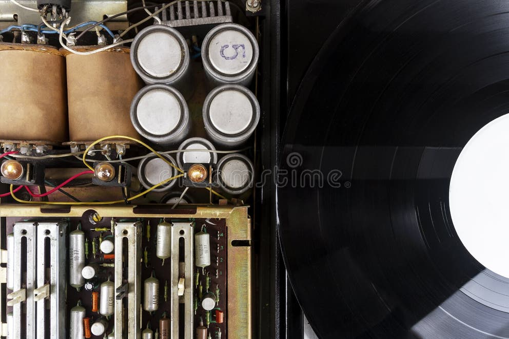 Inside View of Turntable with Amplifier Stock Image - Image of object ...