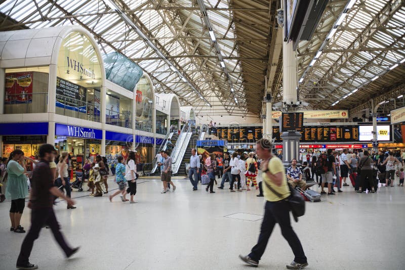 Inside View of Victoria Rail Station Editorial Stock Image - Image of ...