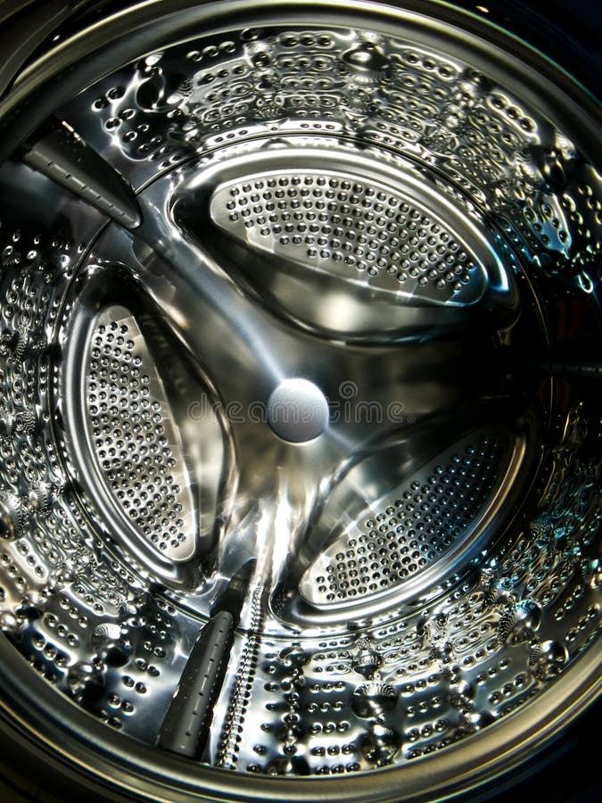 Inside View Washing Machine Drum Stock Photo - Image of holes, shine ...