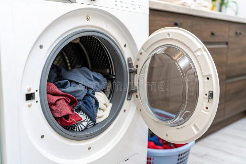 Inside View of Washing Machine with Open Door â€ Household Appliance ...
