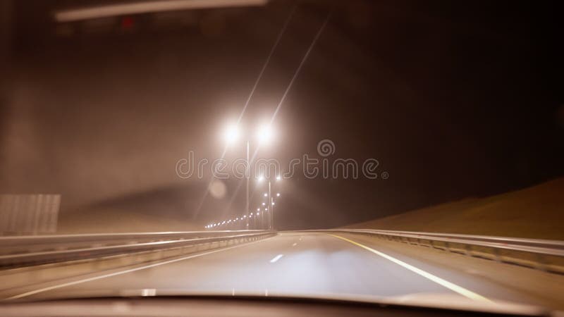 Inside View of the Windshield of a Car that is Driving Along the ...