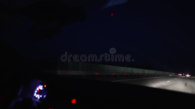 Inside View of the Windshield of a Car that is Driving Along the ...