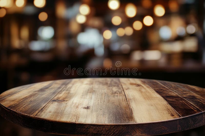 In a Pub or Bar, an Empty Wooden Counter Table Top is Used To Display ...