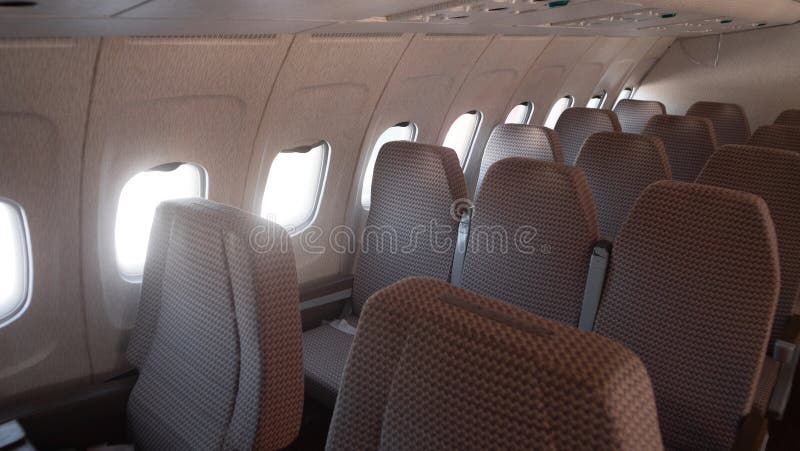 Vintage Interior of a Soviet Aircraft Showcasing the Seating ...