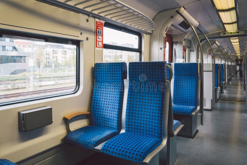 Inside the Wagon Train Germany, Dusseldorf. Empty Train Interior Stock ...